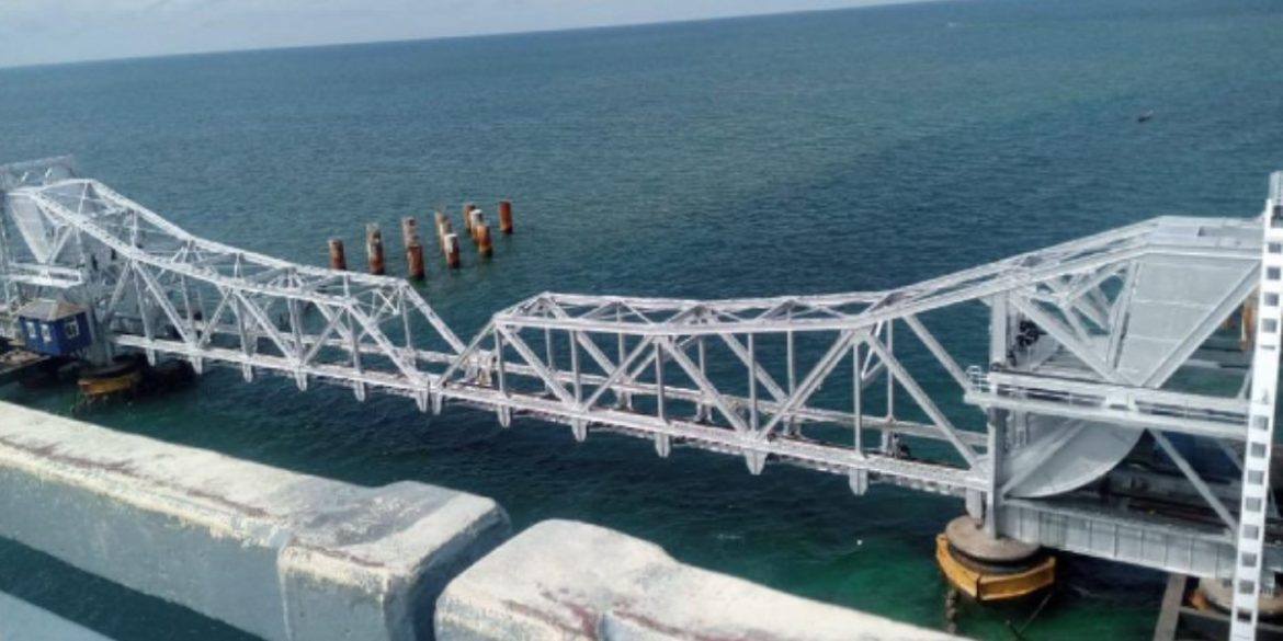 Tamil Nadu's Famous Pamban Bridge Gets A Fresh New Coating of Paint