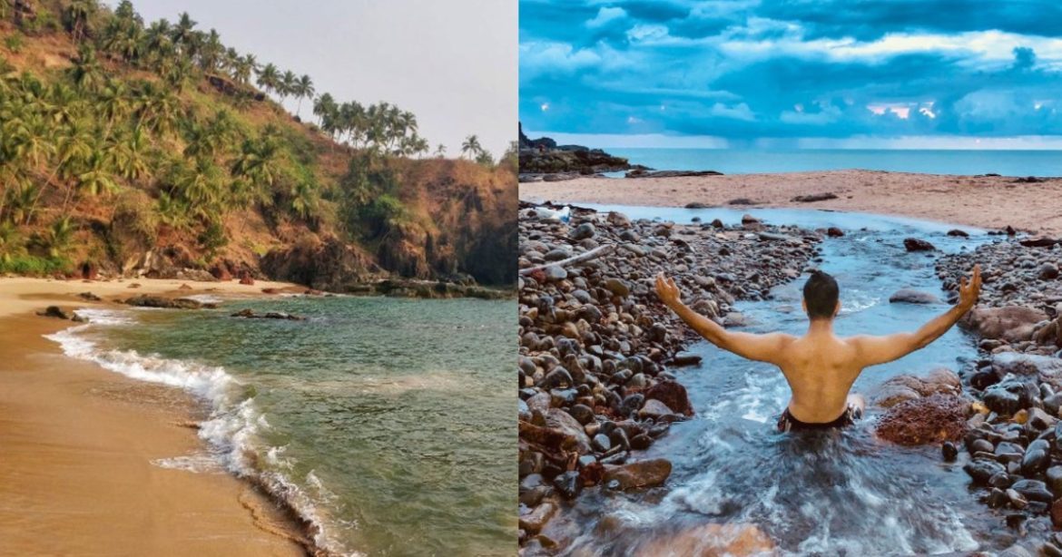 This Hidden Beach In South Goa Has A Waterfall Flowing Into The Sea ...