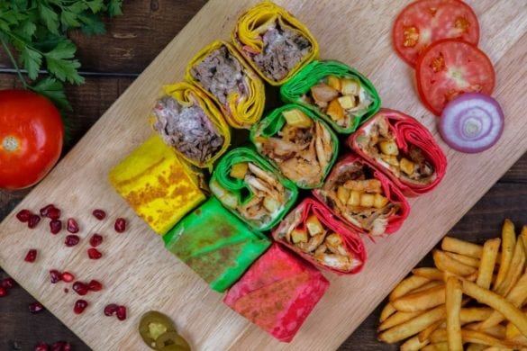 Relish Pink, Yellow & Colourful Shawarma At Shawarma Vibes