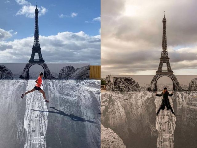 Eiffel Tower Falling Down Fall Framing Around The Eiffel Tower In