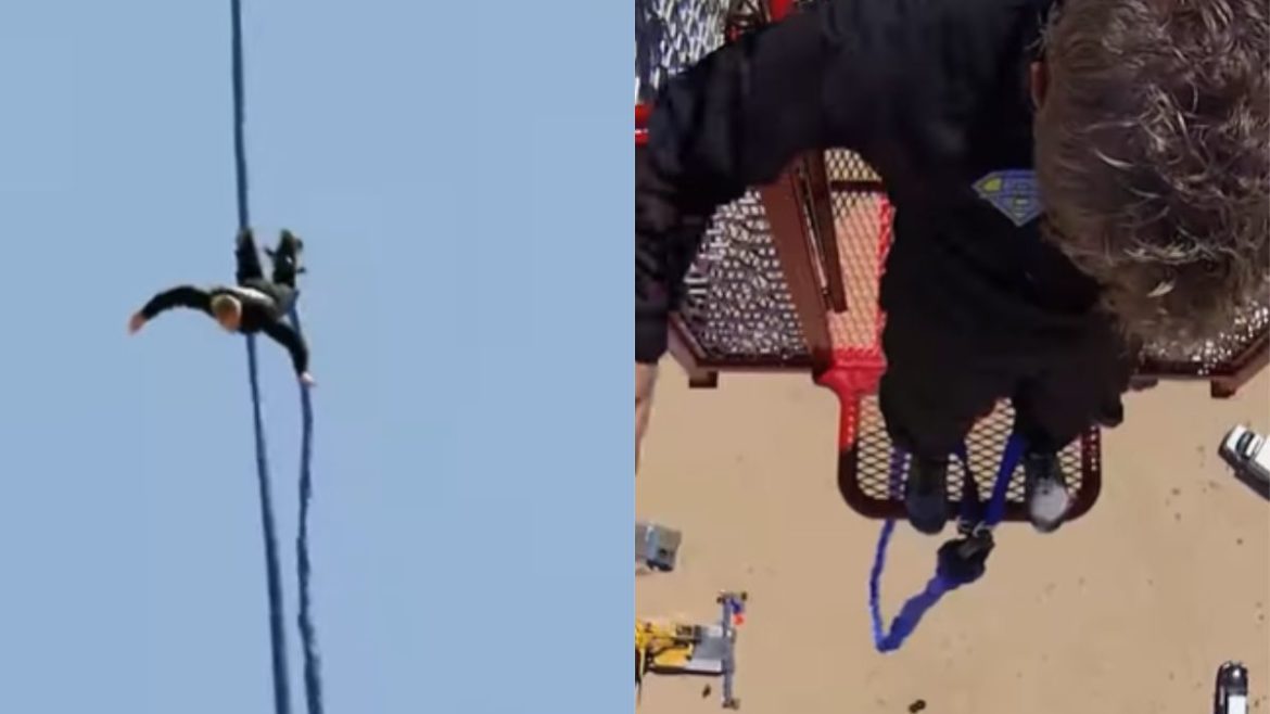 Man Bungee Jumps From 198 Feet To Dunk Doughnut In Coffee; Sets World ...