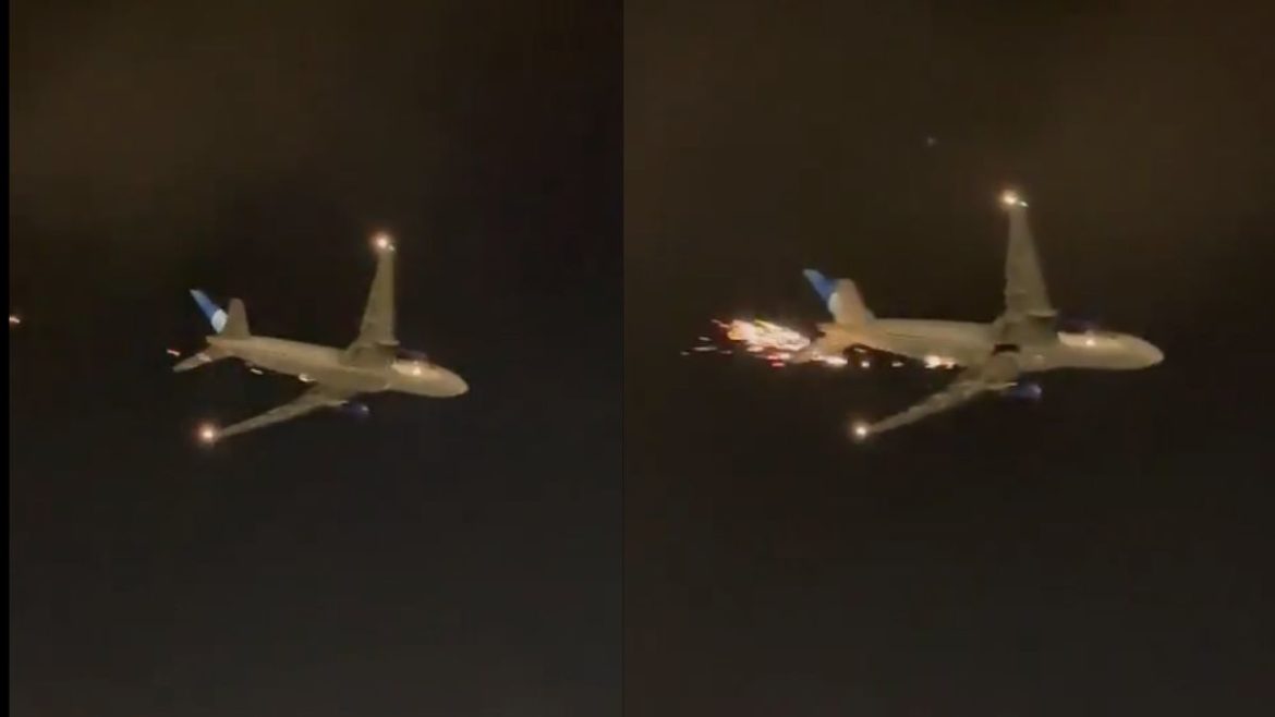 United Airlines Flight Emits Spark In Concerning Video; Makes Emergency ...