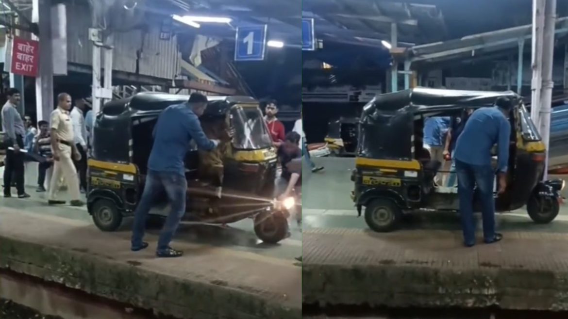 Road? Nah! Auto Driver Takes Rickshaw To Kurla Station Platform Directly!