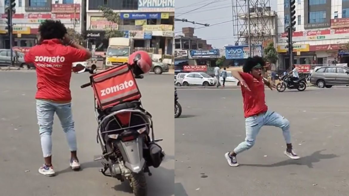 Food Delivery Boy Breaks Into Dance In The Middle Of The Road, Netizens ...