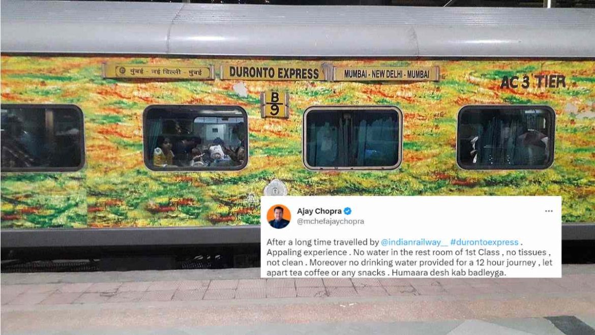 Chef Ajay Chopra Shares "Appalling Experience" On Duronto Express; Says No Drinking Water For 12 ...