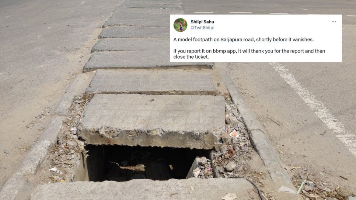 Bangalorean’s Sarcastic Question: Will Sarjapur Folks Get Real Footpath ...