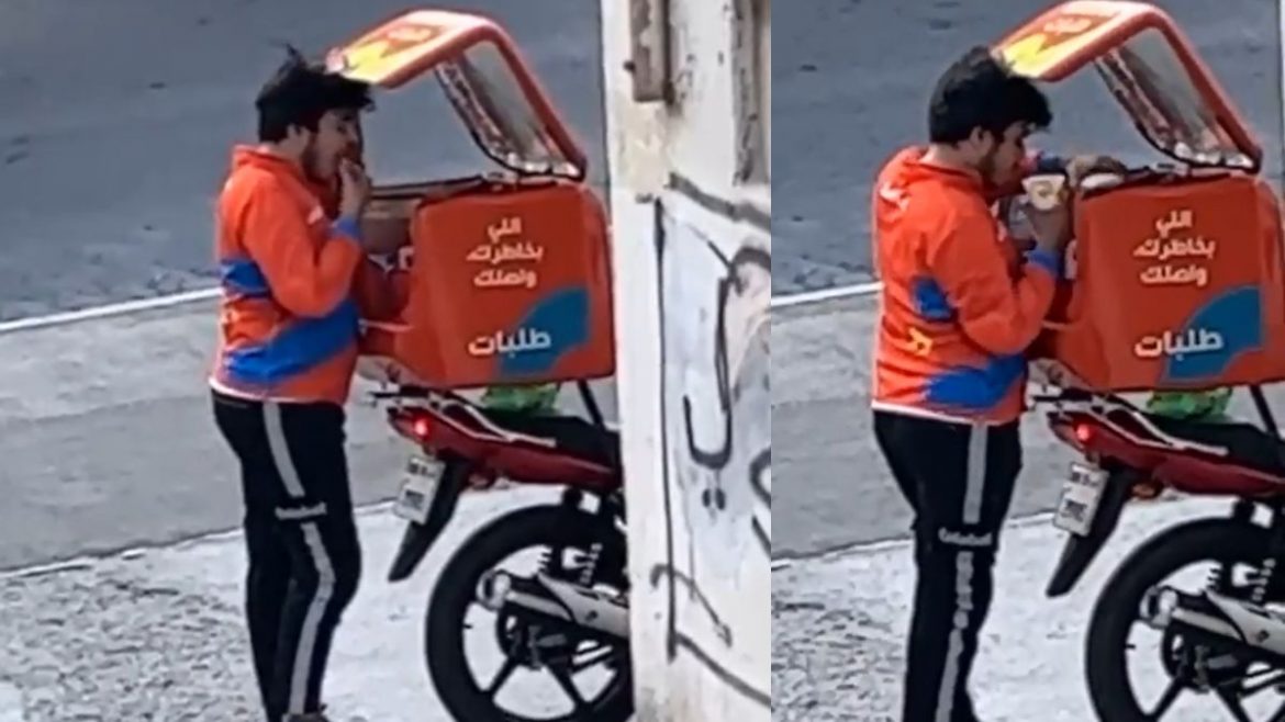 Fact Check! The Viral Video Of Talabat Delivery Driver Eating Customer ...