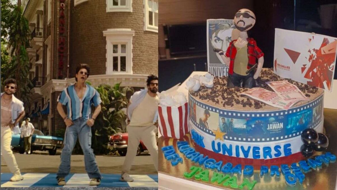 "We Love Shah Rukh," Fans Cheer In Joy & Cut Jawan-Themed Cake To ...