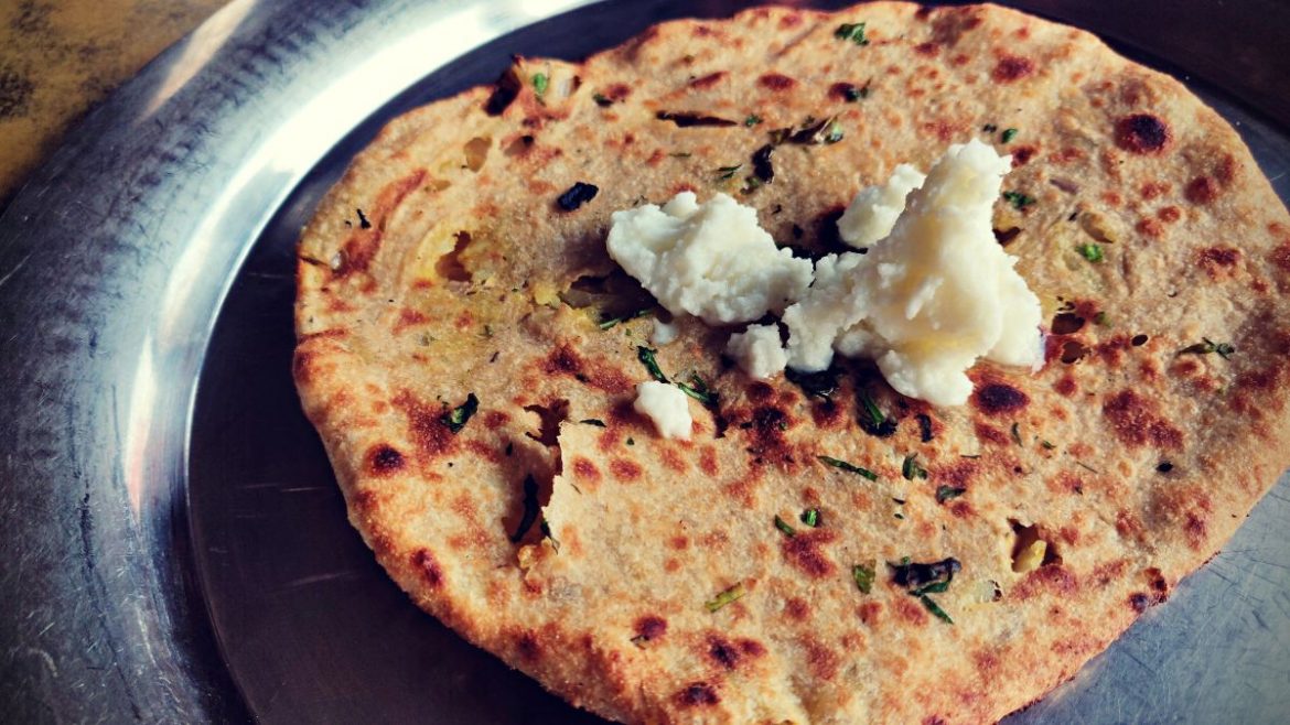 Aloo Paratha With Ghee & Dahi On A Steel Plate Is An Emotion And ...