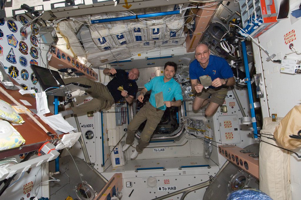 Eating Inside International Space Station
