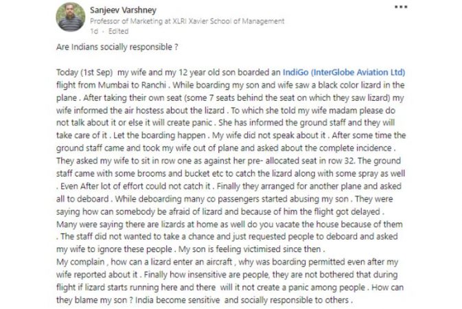 Lizard Spotted On Mumbai-Ranchi IndiGo Flight; Take-Off Delayed By Hours