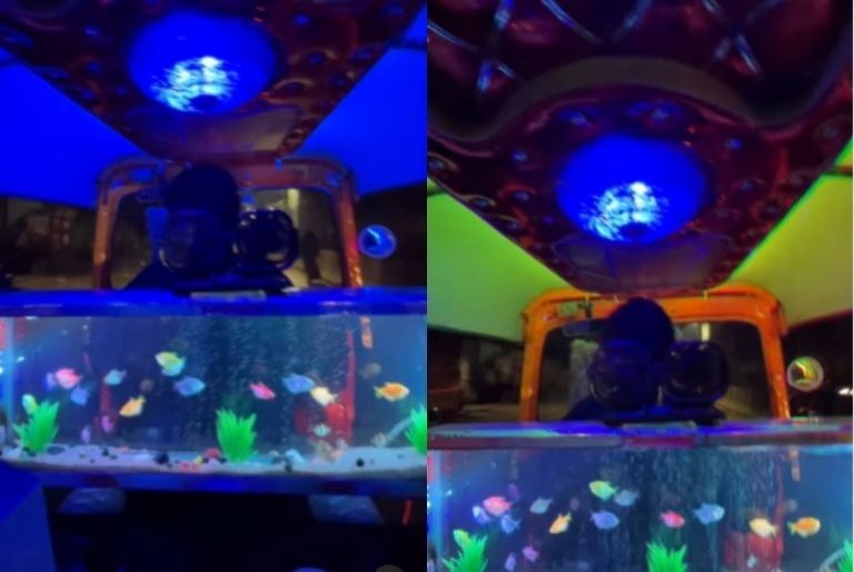 Auto Rickshaw With A Fish Tank & Trippy Lights Plys Pune's Streets ...